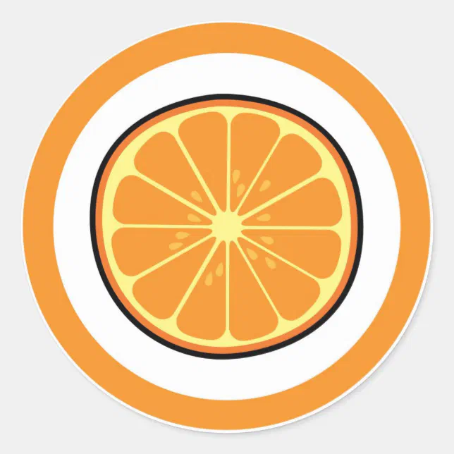 Orange flavor visual circle sticker labels | Zazzle