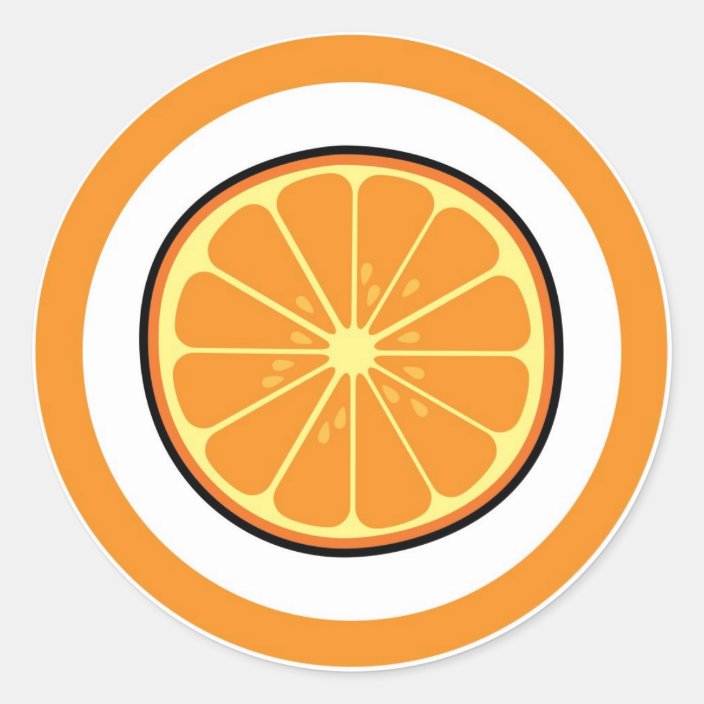 Orange flavor visual circle sticker labels | Zazzle.com