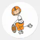 Orange Football Player Sticker | Zazzle