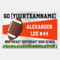 Orange Football Yard Sign, Custom Name/School Yard Sign | Zazzle