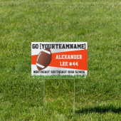 Orange Football Yard Sign, Custom Name/School Yard Sign | Zazzle