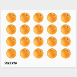 Orange fruit classic round sticker | Zazzle