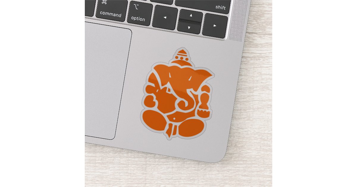 Orange Ganesha Illustration Sticker | Zazzle