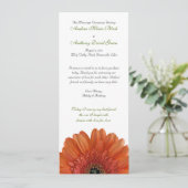 Orange Gerbera Daisy Wedding Program | Zazzle