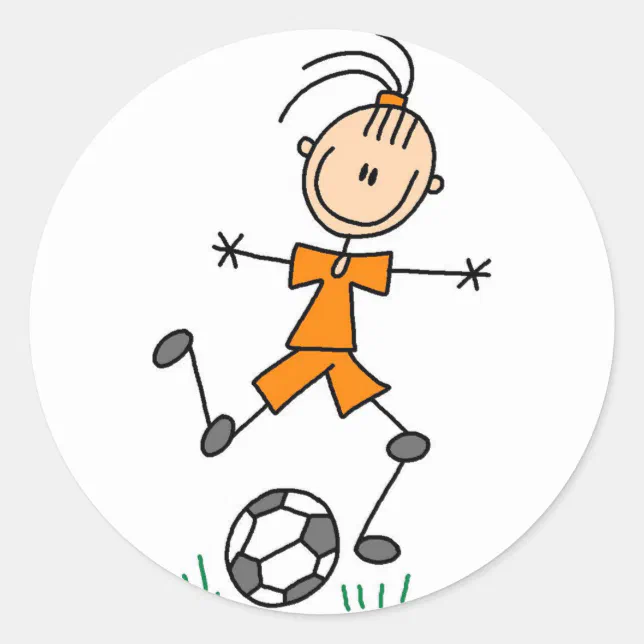 Orange Girls Soccer Sticker | Zazzle