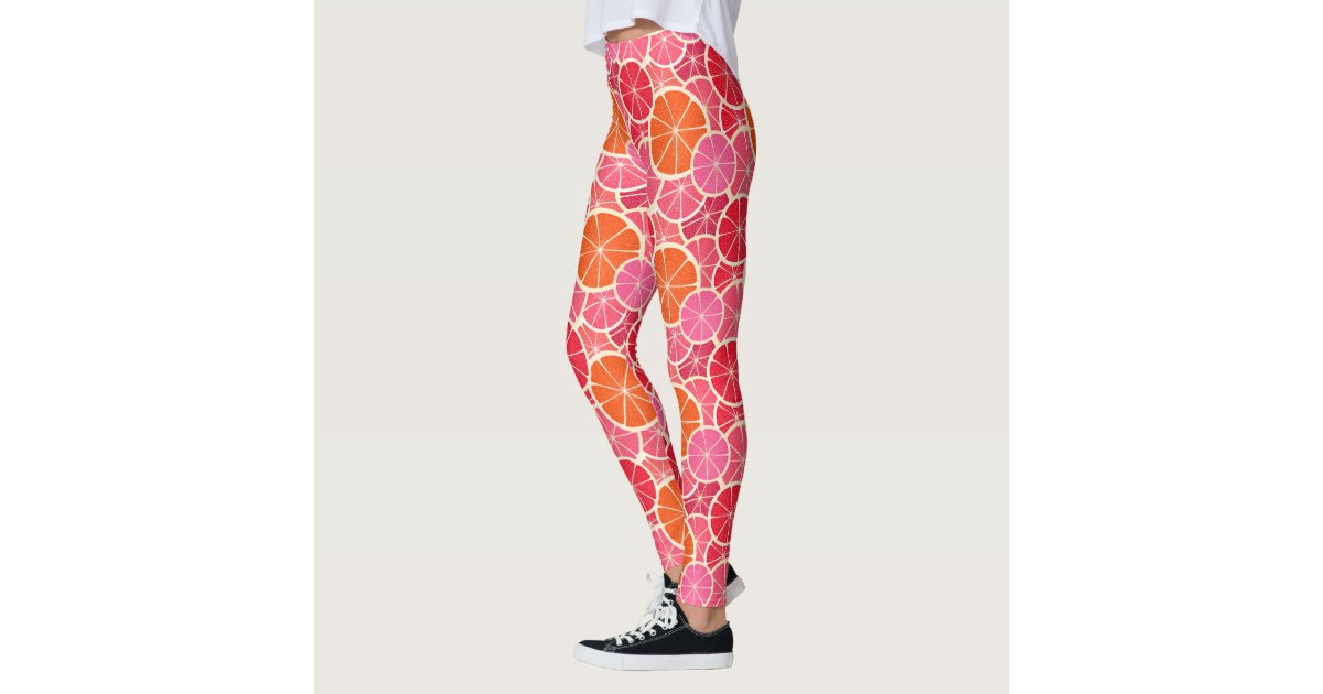 Orange & Grapefruit Citrus Fruit Pattern Leggings | Zazzle