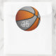 orange gray boys girls basketball team colors classic round sticker ...