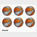 orange gray boys girls basketball team colors classic round sticker ...