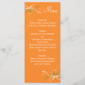 Orange, Green, and White Floral Menu Card | Zazzle