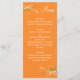 Orange, Green, and White Floral Menu Card | Zazzle
