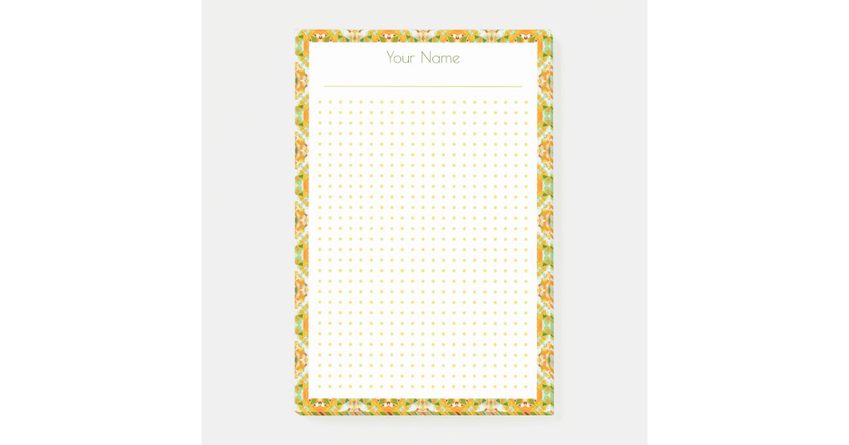 Orange Green Dot Grid Layout College Plan Planner Post-it Notes | Zazzle