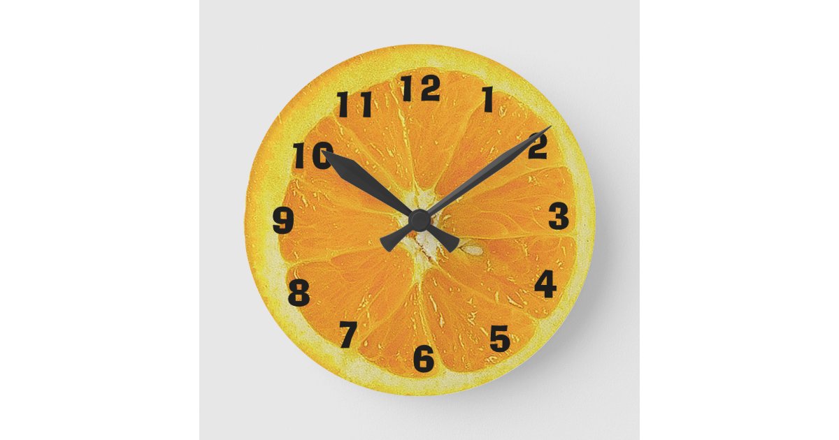 ORANGE-HALF CLOCK | Zazzle