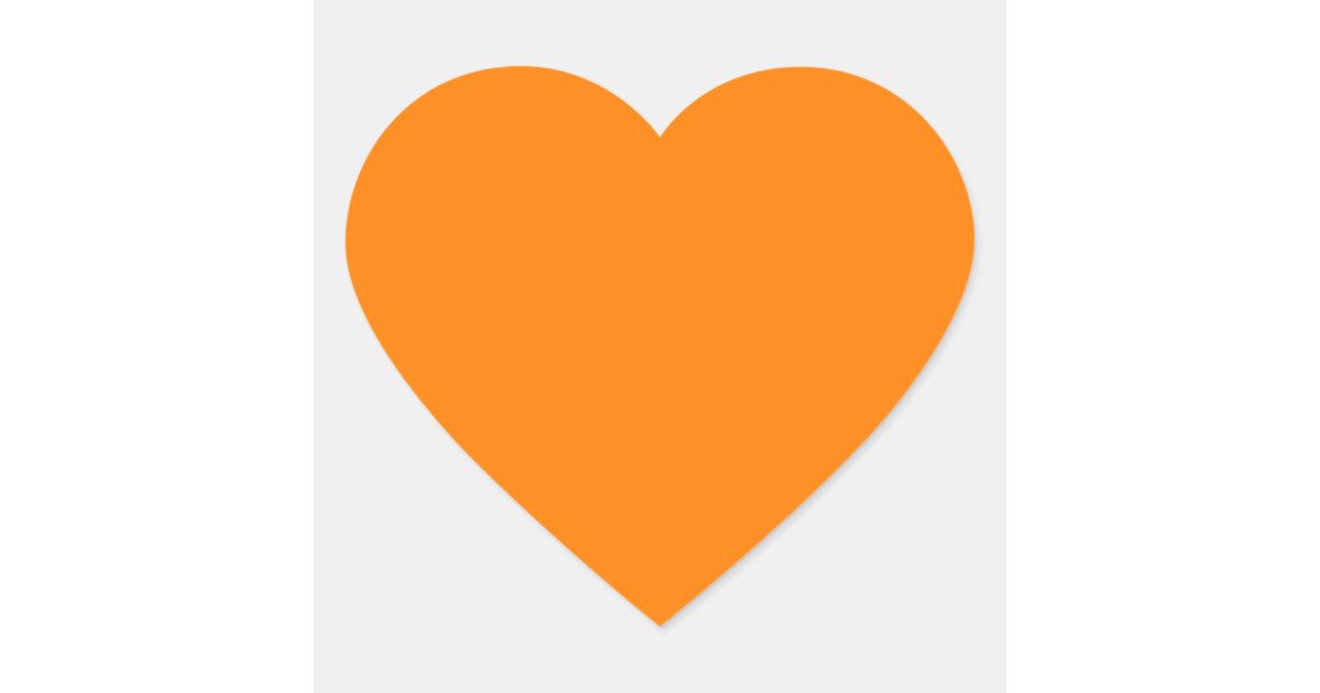 Orange Heart Sticker | Zazzle