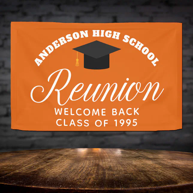 Orange High School Reunion Custom Welcome Banner | Zazzle