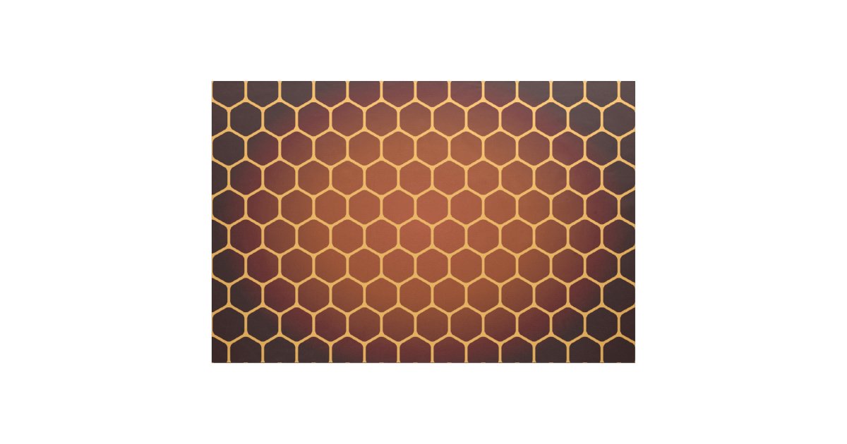 Orange honeycomb pattern fabric | Zazzle