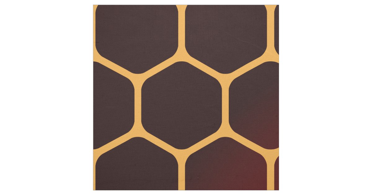 Orange honeycomb pattern fabric | Zazzle
