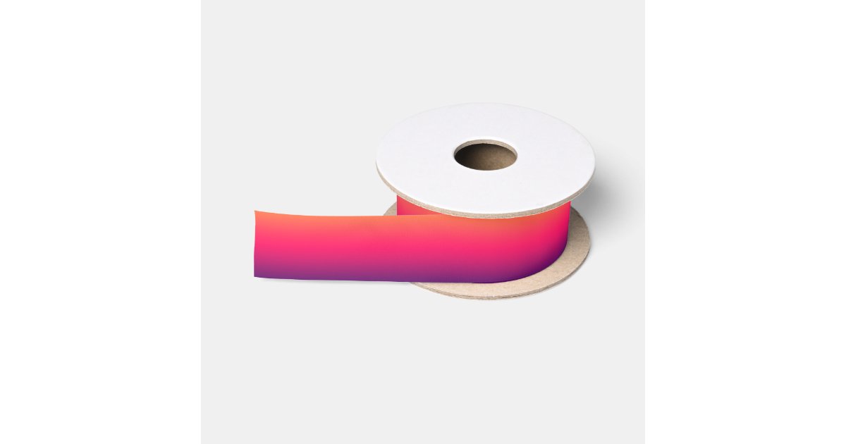 Orange Hot Pink and Purple Ombre Satin Ribbon | Zazzle
