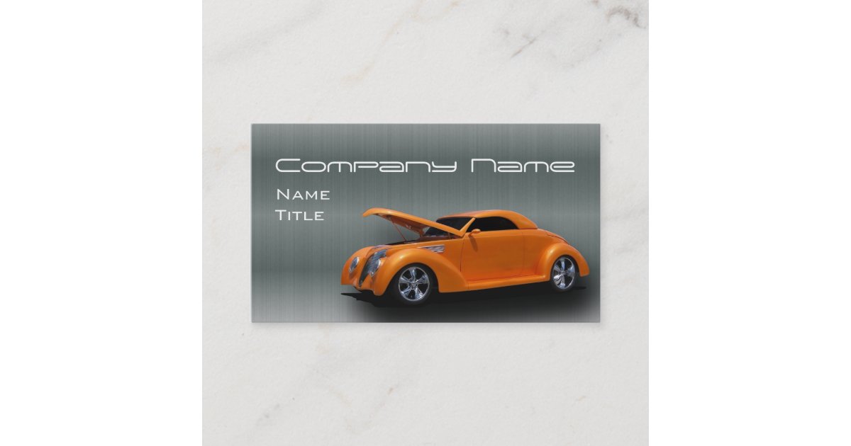 Orange Hot Rod Business cards | Zazzle