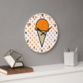 Orange Ice Cream Cone Large Clock | Zazzle