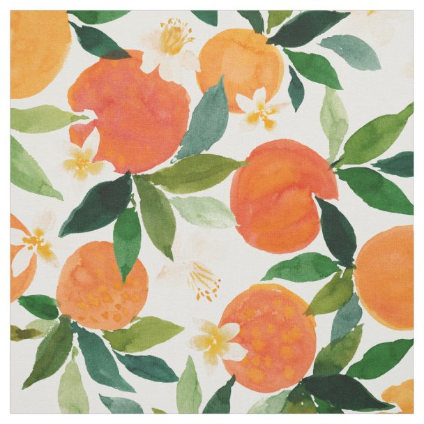 Pattern with citrus fruits fabric | Zazzle