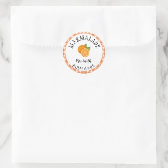 orange jam or marmalade classic round sticker | Zazzle