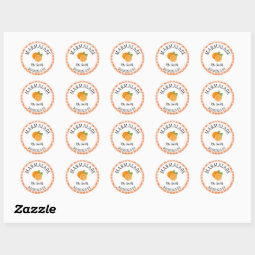orange jam or marmalade classic round sticker | Zazzle