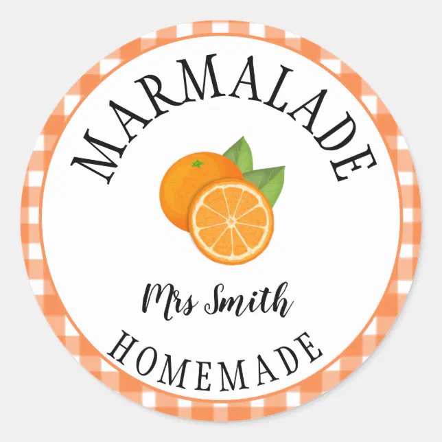 orange jam or marmalade classic round sticker | Zazzle
