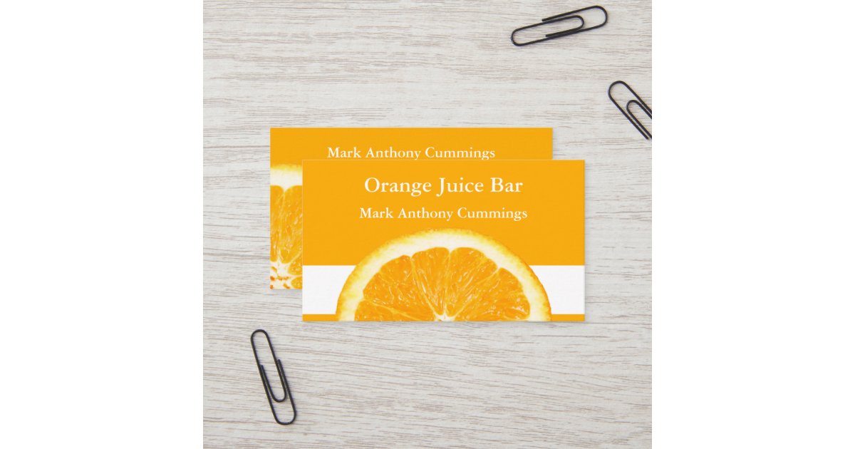 Orange Juice Bar Business Card | Zazzle