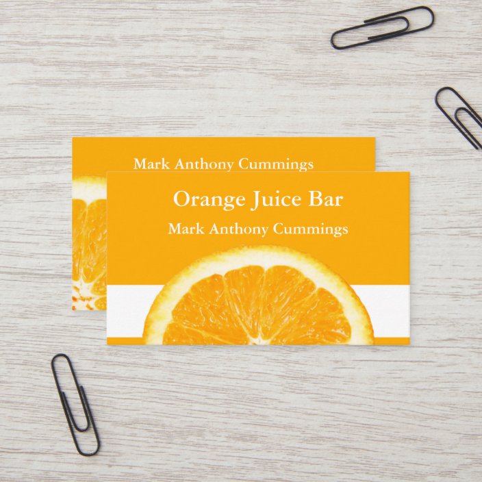Orange Juice Bar Business Card | Zazzle.com