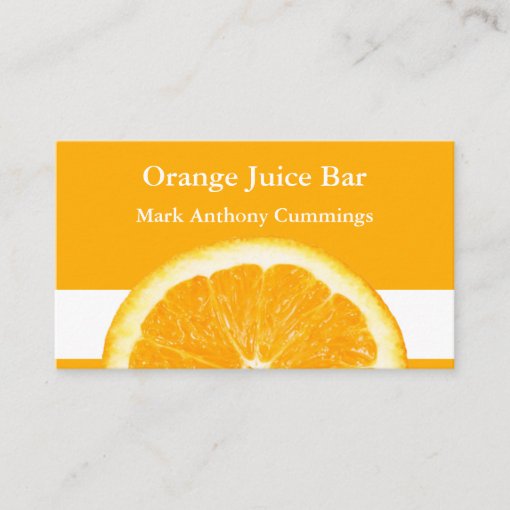 Orange Juice Bar Business Card | Zazzle