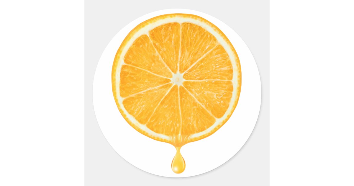 Orange juice classic round sticker | Zazzle