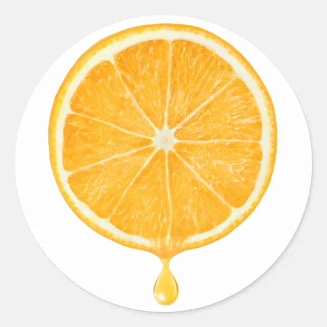 Orange juice classic round sticker | Zazzle