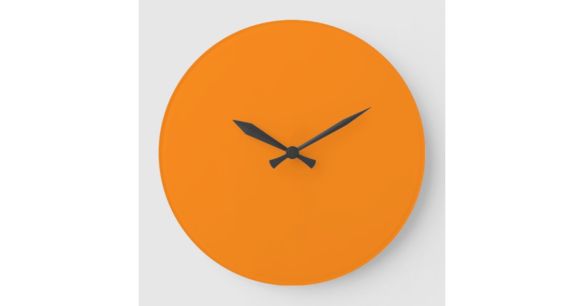 Orange Large Clock | Zazzle