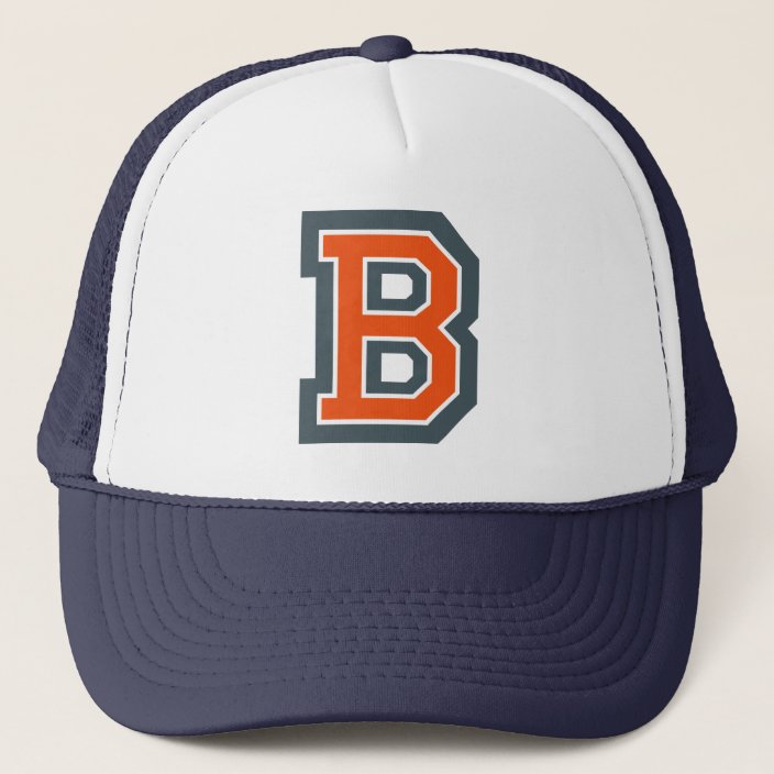 Orange Letter 'B' Monogrammed Trucker Hat | Zazzle.com