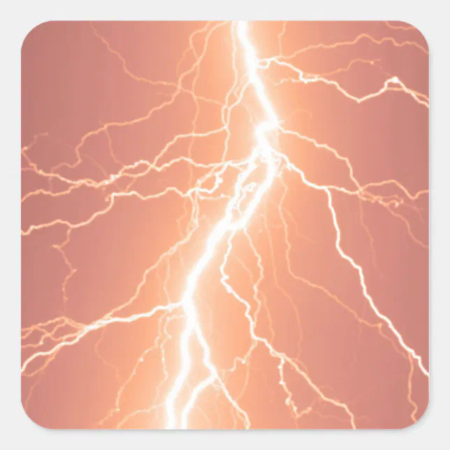 Orange Lightning Strike - Sticker | Zazzle