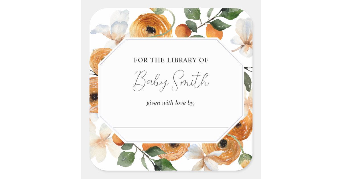 Orange Little Cutie Baby Shower Bookplate | Zazzle
