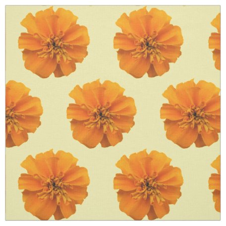 Marigold Flower Pattern Fabric | Zazzle