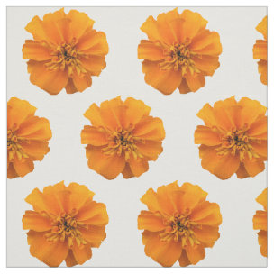 Marigold Flower Pattern Fabric | Zazzle