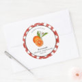 Orange Marmalade Plaid Round Jam Classic Round Sticker | Zazzle