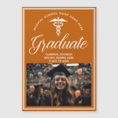 Orange Medical School Photo Graduation Magnet Card | Zazzle