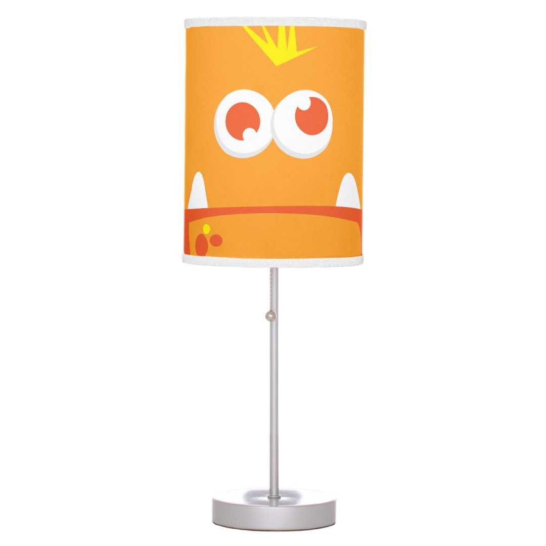 Orange Monster Face Table Lamps | Zazzle