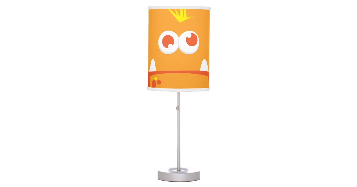 Orange Monster Face Table Lamps | Zazzle
