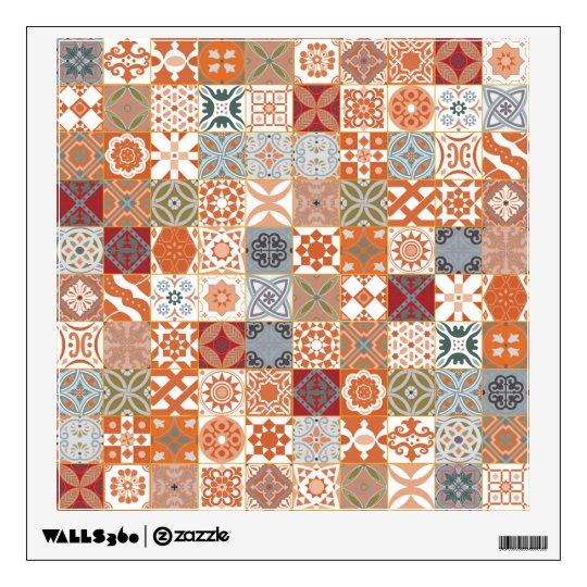 Orange Moroccan tile Wall Decal | Zazzle.com