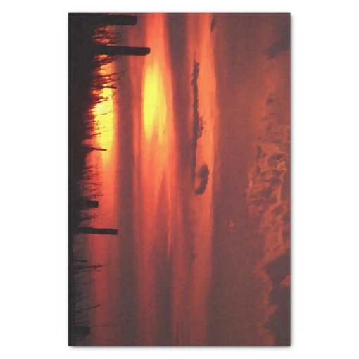 Orange Oklahoma Sunrise on the Plains Tissue Paper | Zazzle