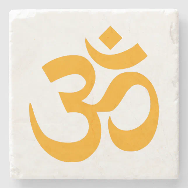 Orange Om Symbol Stone Coaster | Zazzle