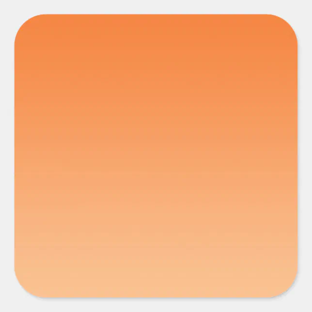 Orange Ombre Square Sticker | Zazzle