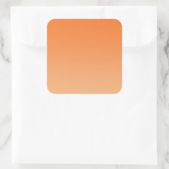 Orange Ombre Square Sticker | Zazzle