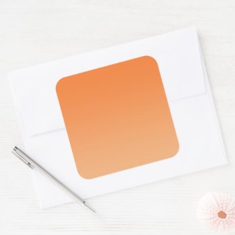 Orange Ombre Square Sticker | Zazzle