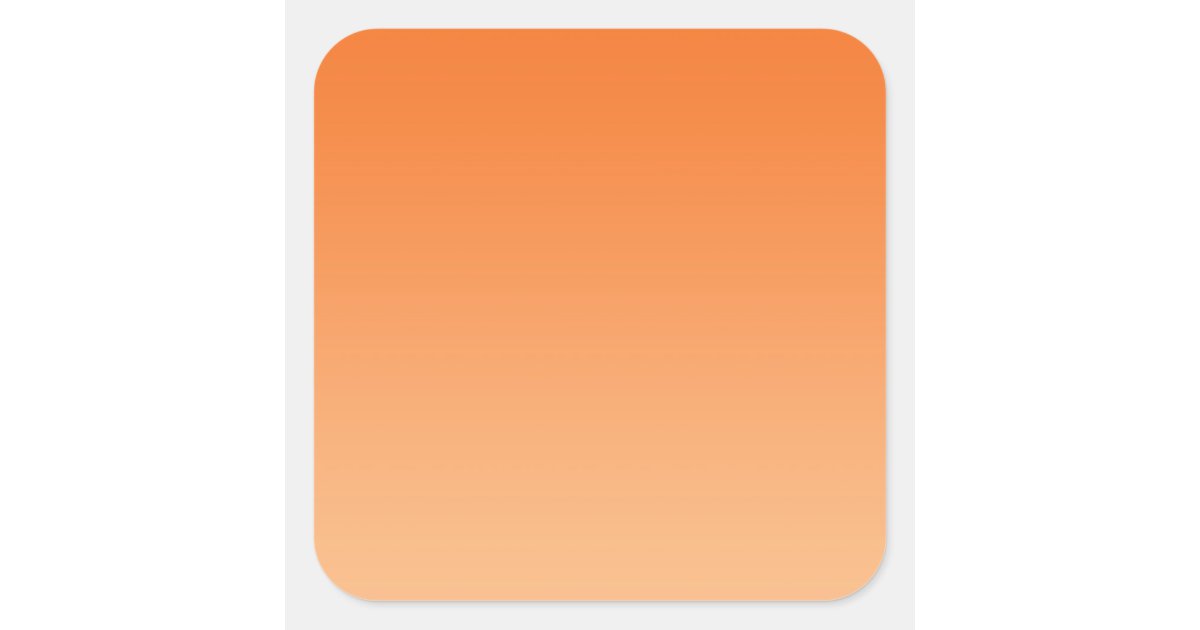 Orange Ombre Square Sticker | Zazzle