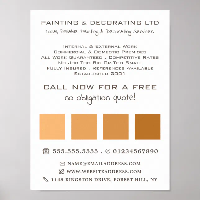Orange Ombre Squares, Painter & Decorator Poster | Zazzle